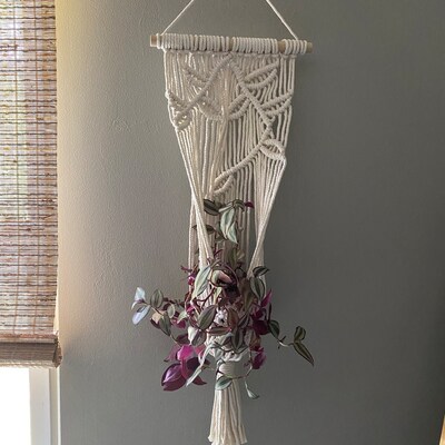 Macrame Pant Hanger, Flower Petal, Leafe Pattern Macrame Plant Hanging ...