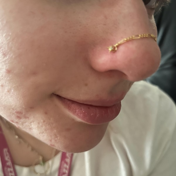 14K Gold Plated North Star With CZ Nose Stud, 925 Sterling Silver ...