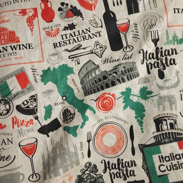 Italy Cotton 100%, Eco-print, Regional Cotton Fabric, Italian Fabric ...
