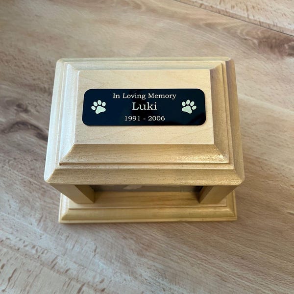 Engraved Name Plate for Urn in Memory Name Plate for Deceased Ash Box ...