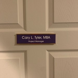 2 X 8 Laser Engraved Name Plate With Gold Aluminum Holder Adhesive ...