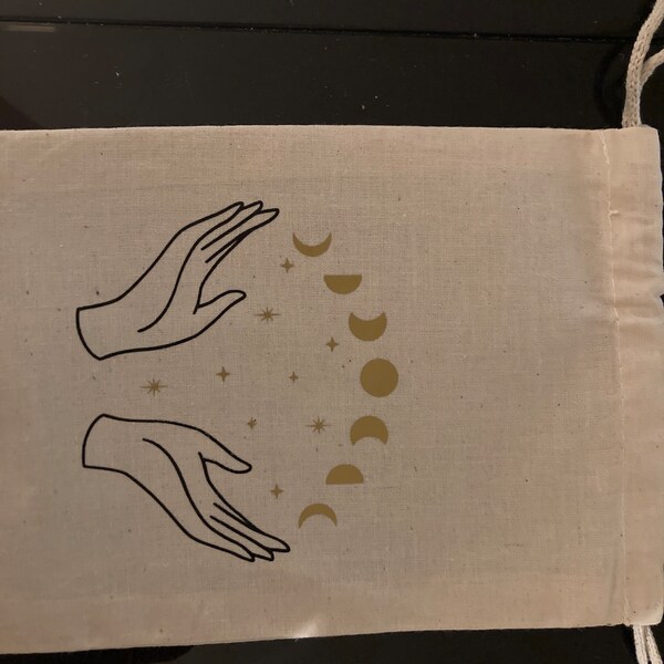 Moon Witch Drawstring Pouch Bag for Tarot Cards, Crystals, Witchy ...