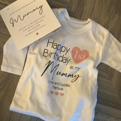 Happy 1st Birthday as My MUMMY PINK Baby Girl Outfit first Birthday 1st ...
