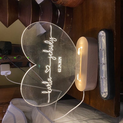 Garden and Floral LED Photo Frame Lamp Personalized Light-up Name Sign ...