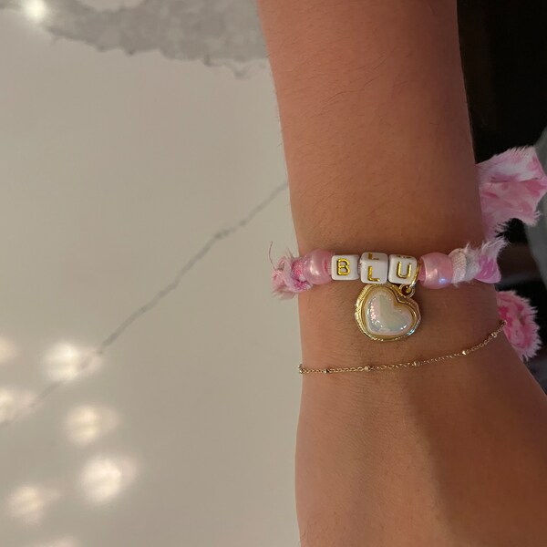 Personalized Graduation Love Shack Fancy Bracelet With Pink Ribbon ...