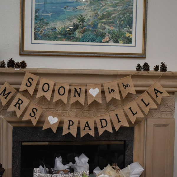 Soon to Be Mrs Banner, Rustic Bridal Shower Decorations, Personalized ...