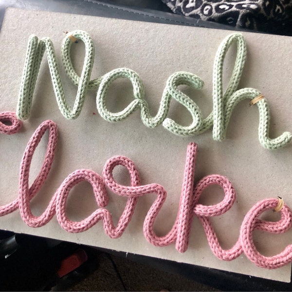 Custom Knitted Wire Words Names / Words Personalised Name Sign - Etsy UK