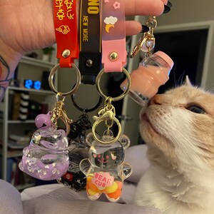 Astronaut Liquid Keychain Boba Keychain Quicksand Keychain - Etsy