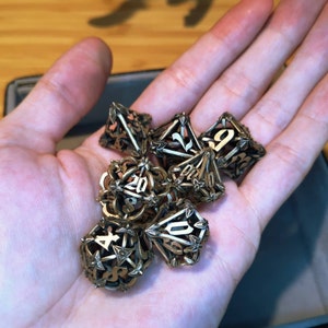 Iron Warden Dice Set 3d Printed Metal Dice RPG Dice D20 Metal - Etsy