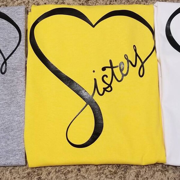 Sisters Heart- Hand Lettered / Drawn SVG DXF PNG, Heart Svg, Twins Svg ...