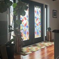 Custom Size Leaf Pattern PVC Electrostatic Privacy Glass Window Film ...