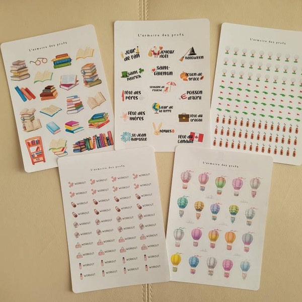 BOOKS Theme Sticker Sheet / Reading Time Stickers / Decorative Stickers ...