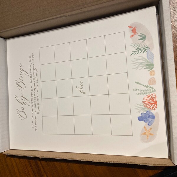 Under the Sea Baby Shower Bingo Game, Printable Ocean Baby Shower Bingo ...