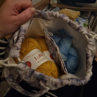 Sock Project Bag, Cat Project Bag, Zip Bag, Small Project Bag, Yarn ...