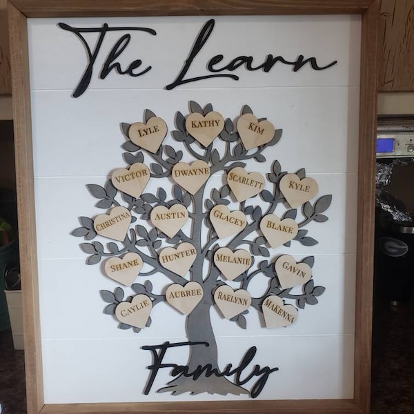 Family Tree Wooden Sign | Personalized Family Tree Sign | Family Tree ...