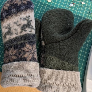 Upcycled Wool Sweater Mitten Pdf Pattern INSTANT DOWNLOAD - Etsy