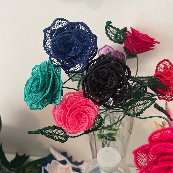 3D Free-standing Lace Rose Design PES, JEF, DST, & VP3 - Etsy