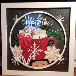 3D JOY SVG Christmas Shadow Box Svg Cricut Files Cardstock - Etsy UK