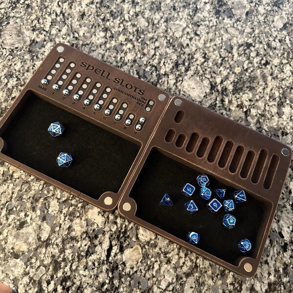 Dnd Box and Tray. Personalized Dice Box With Magnetic Spell Slot ...