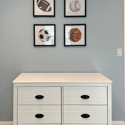 Set of 4 Sports Ball Prints, Watercolor Painting, Sports Wall Art, Big ...