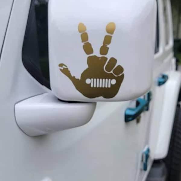 Custom Wave Decals- Set of 2 Fits Jeep Wrangler| Peace Wave | JK, JL ...