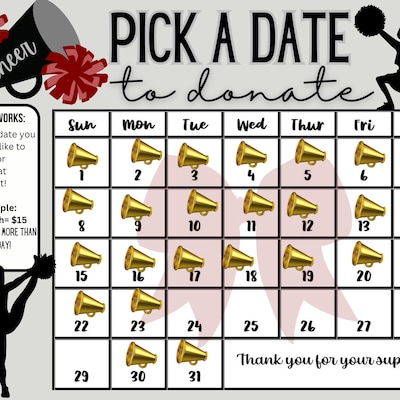 EDITABLE SOFTBALL Template, Pick a Date to Donate, Fundraiser Calendar ...