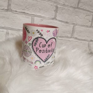 Cup of Positivity Mug PNG, 11oz Mug Wrap for Sublimation, Sublimation ...