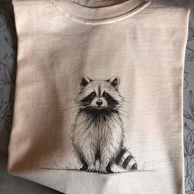 Raccoon Flowers Shirt, Cute Animal T-shirt, Flower Graphic Tee, Vintage ...