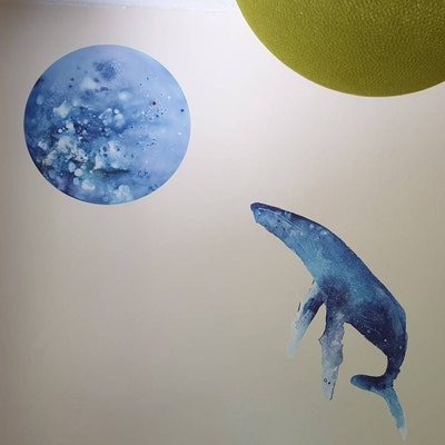 Super Blue Blue Moon Wall Decal Celestial Art Baby Boy Bedroom Decor ...