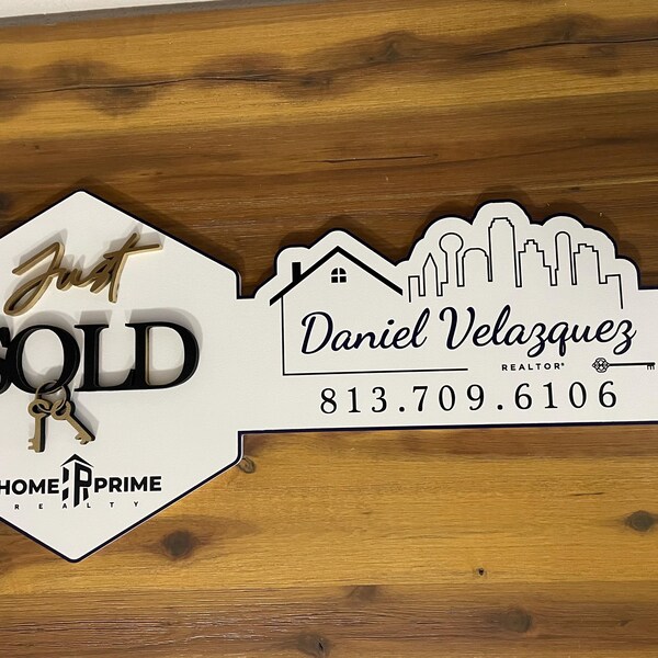 Just Sold House Shaped Sign, House Sign With LOGO, Sold Sign for ...