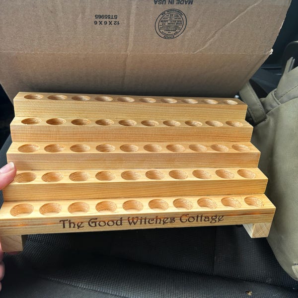 Wooden Display Rack for Essential Oils - 10ml Roll-on Bottle, Holds 100 ...