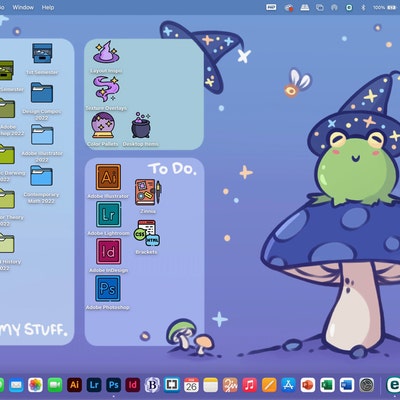 Wizard Frog Computer Desktop Theme Background Wallpaper Organizer Set ...
