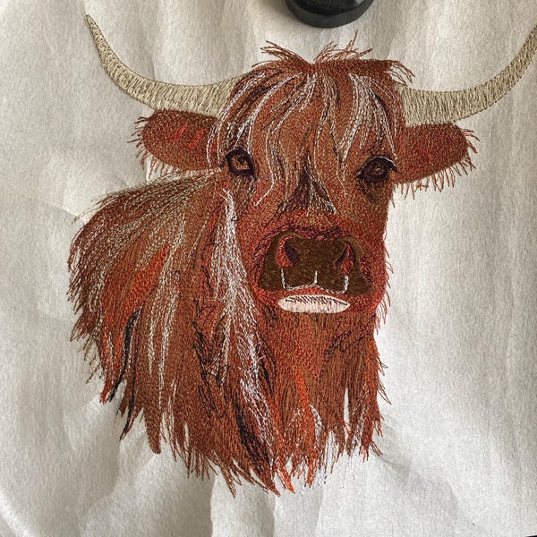 Highland Cow Embroidery Design, Farm Animal Embroidery File, Scottish ...