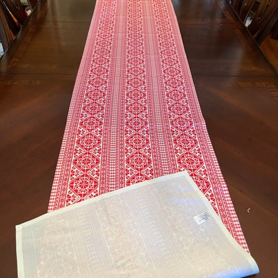 Palestine Tatreez Printed Embroidery Henna Table Runner cotton, Poly ...