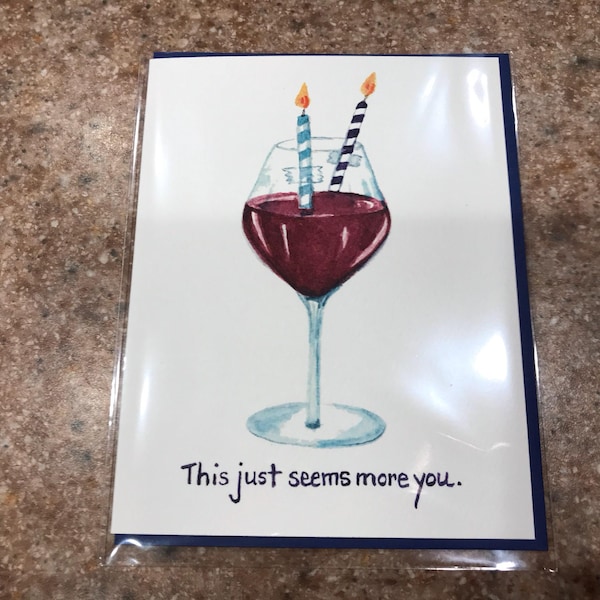 Red Wine Lover's Birthday Card - Etsy