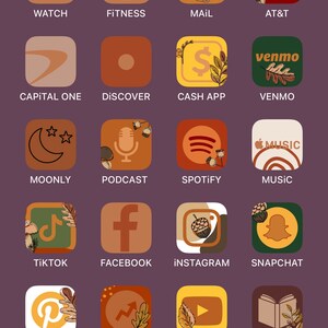 1 Mil IOS14 Fall Halloween App Icons, Neutral Fall Aesthetic, Mega ...