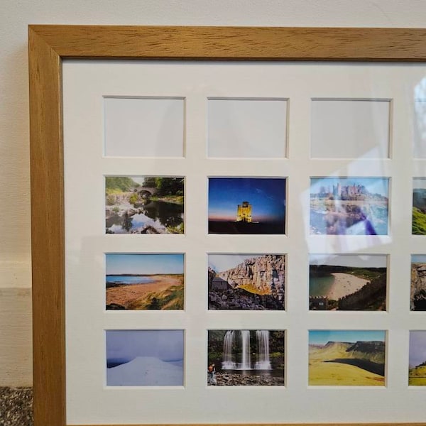 Multi Aperture Photo Frame. Holds Three 5x5 Photos. 20x50cm. Wooden ...