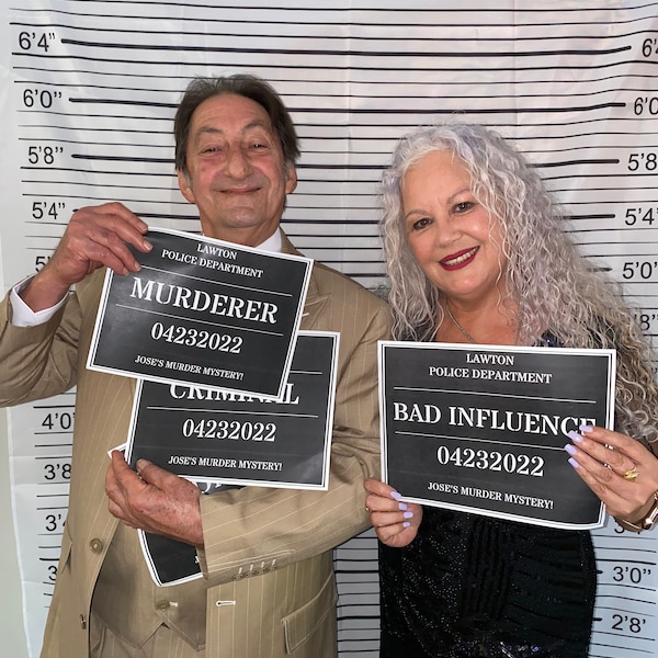 Editable Mugshot Sign Board: Police Party Photo Booth Prop (instant ...