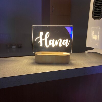Personalised Name Children's Night Light Nursery Lamp - Etsy