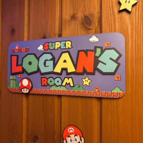 Mario Personalised Door / Room / Games Room Sign - Etsy