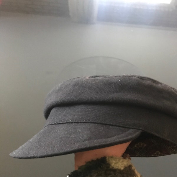 Tevye Cap: Black Cotton Linen Fiddler Hat - Choice of Brim - Etsy