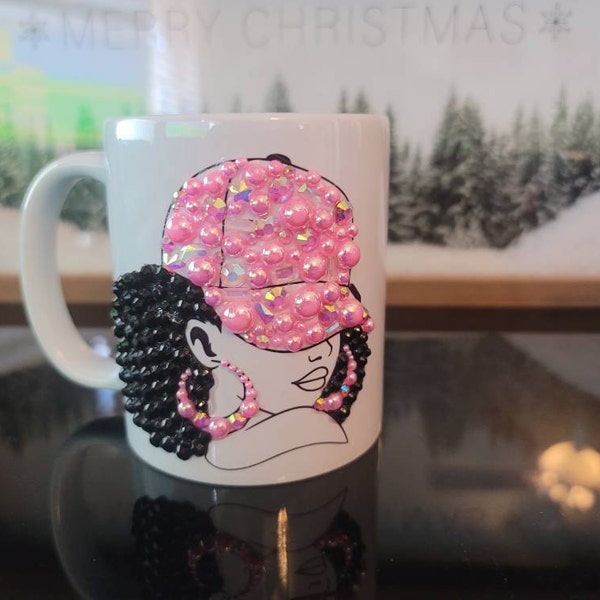 Rhinestone African Diva Mug: Handcrafted Afro Glam Coffee Cup, Story ...