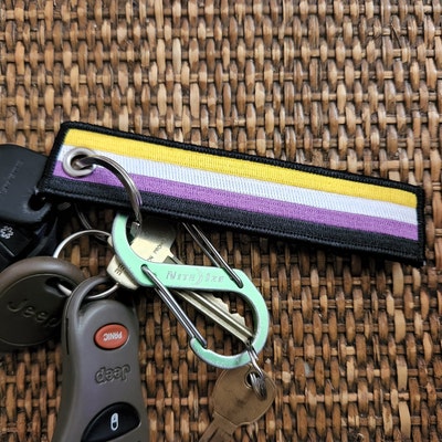 Non Binary Pride Flag Keychain, Key Fob, Accessory for Keys, Bag ...