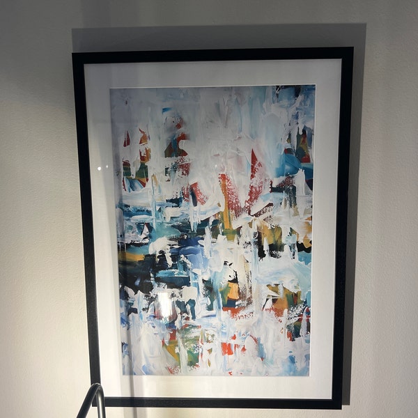 ART PRINT Set of 2 Framed Art Set - Abstract Print Set, Large Wall Art ...