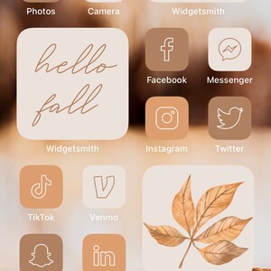 Fall App Icons Autumn Aesthetic Boho iPhone Covers Ios 14 - Etsy