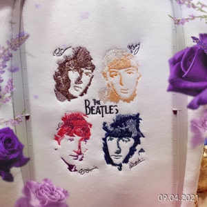 Beatles With Signature Machine Embroidery Pattern Beatles Design ...