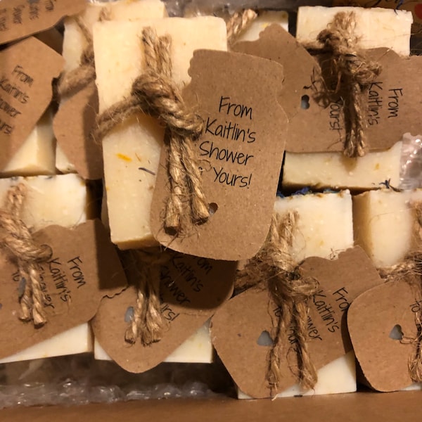 Lavender Soap Bridal Shower Favors: Rustic Twine, Personalized Tag - Etsy