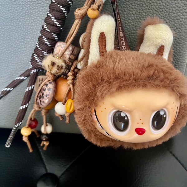 Christmas/halloween-inspired Mini Labubu Plush Keychain With Beaded ...
