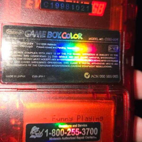 Gameboy Color GBC Holographic Back Sticker Set - Etsy