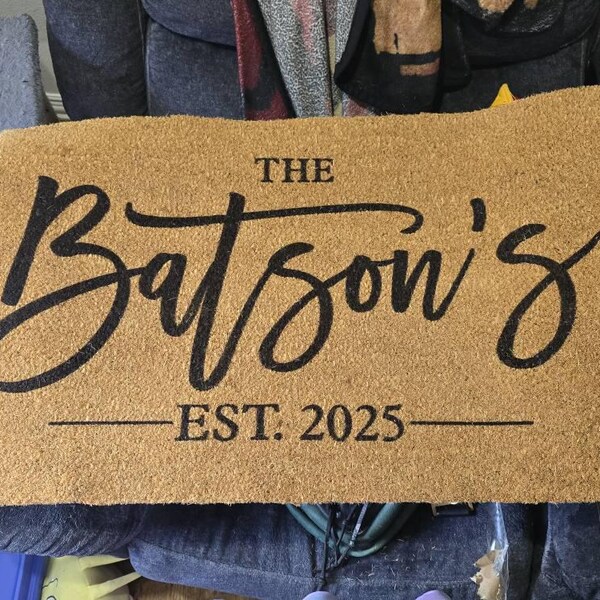 Simple Monogram Door Mat | Wedding Gift | Custom Doormat | Family ...